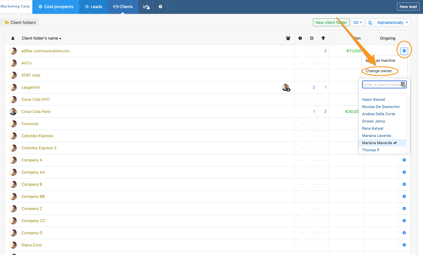 Gestion des clients · Gestion des Dossiers Clients